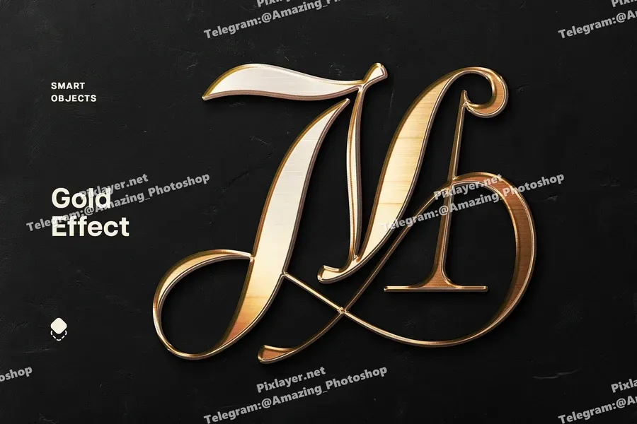 Gold Metal Text & Logo Effect | Free Design Add-On from Pixlayer.net